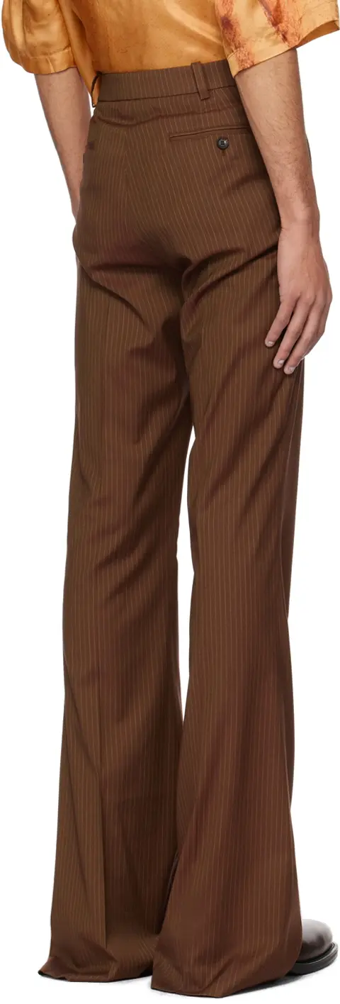 Egonlab Sami Trousers In Brown Stripes - 52% Off | Editorialist